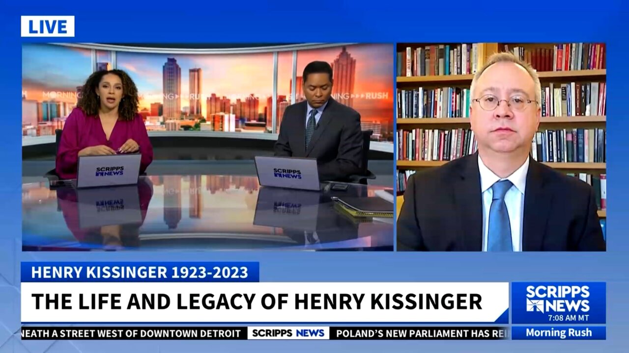 William Ruger discusses the passing of Henry Kissinger on Scripps News ...