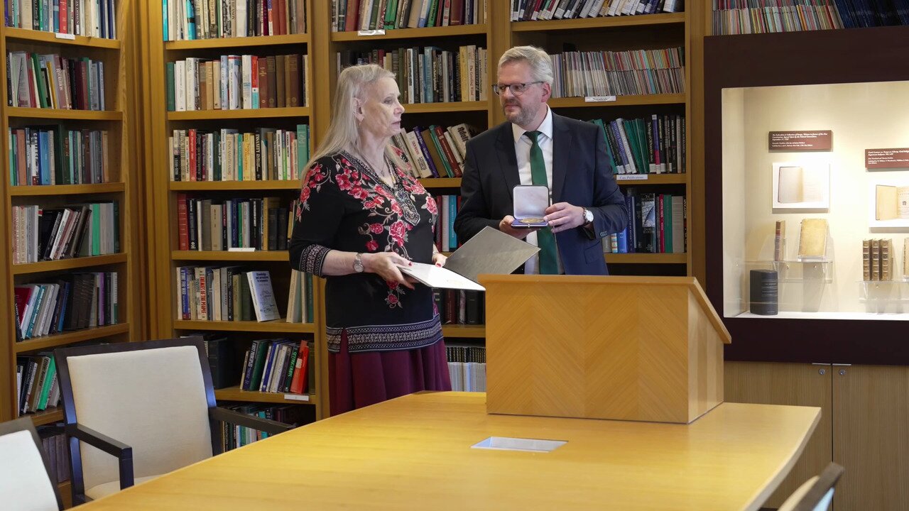 Deirdre N. McCloskey is awarded the Alexander Rüstow Plakette award by ...