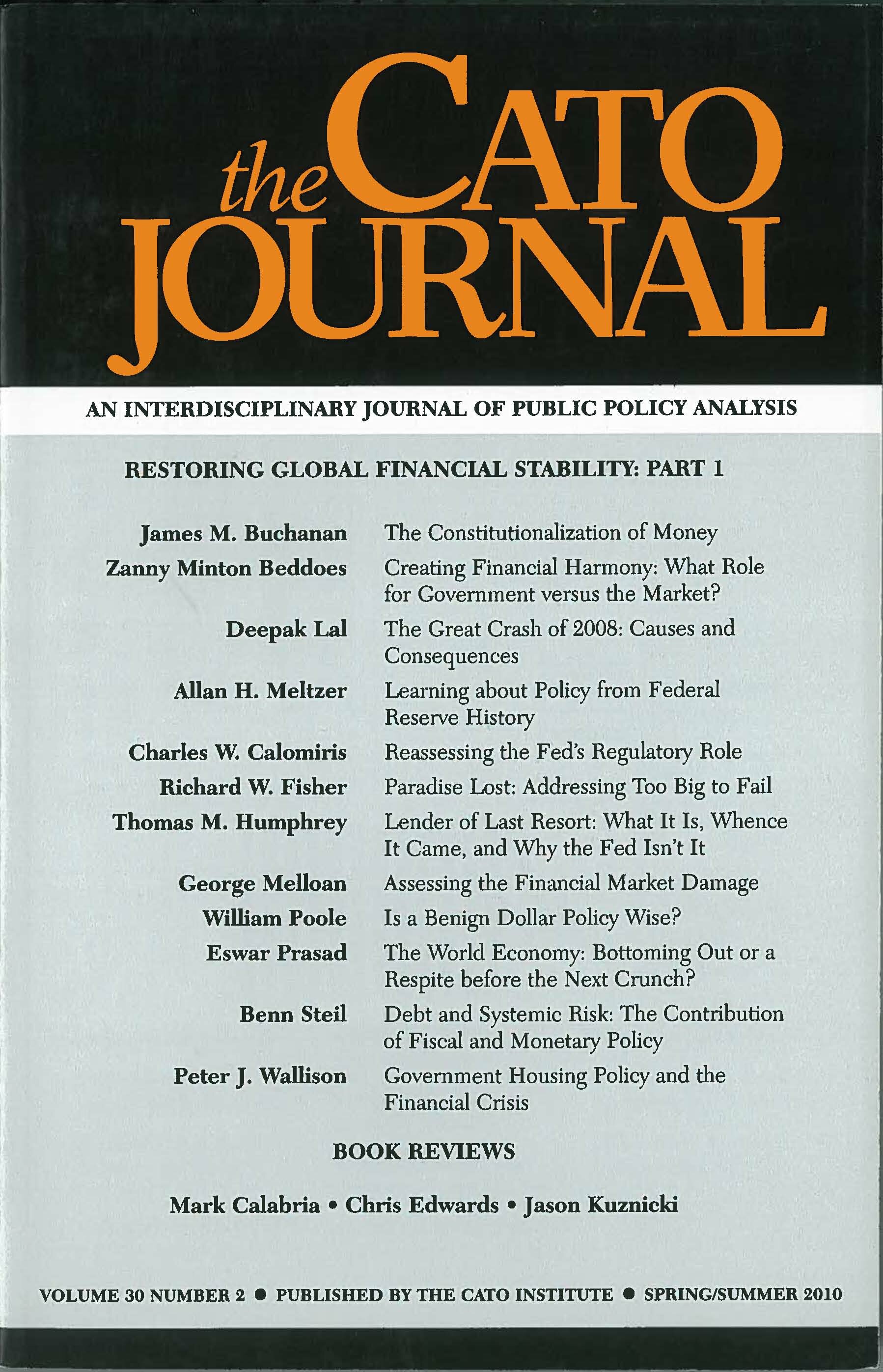 Cato Journal: Spring/Summer 2010 | Cato Institute