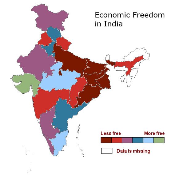 A Map of Economic Freedom in India | Cato at Liberty Blog