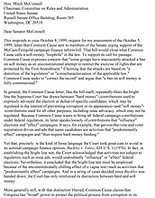 Letter from Roger Pilon to Sen. McConnell on Campaign Finance Reform ...